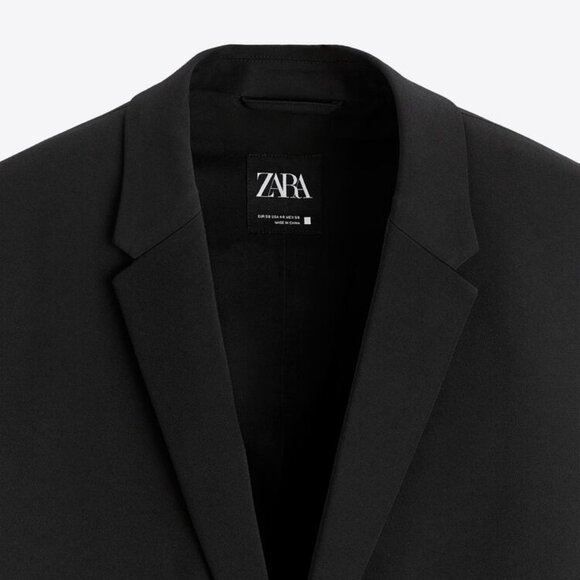 Zara | Suits & Blazers | Nwt Zara Man Black Hightech Straightcut Suit ...